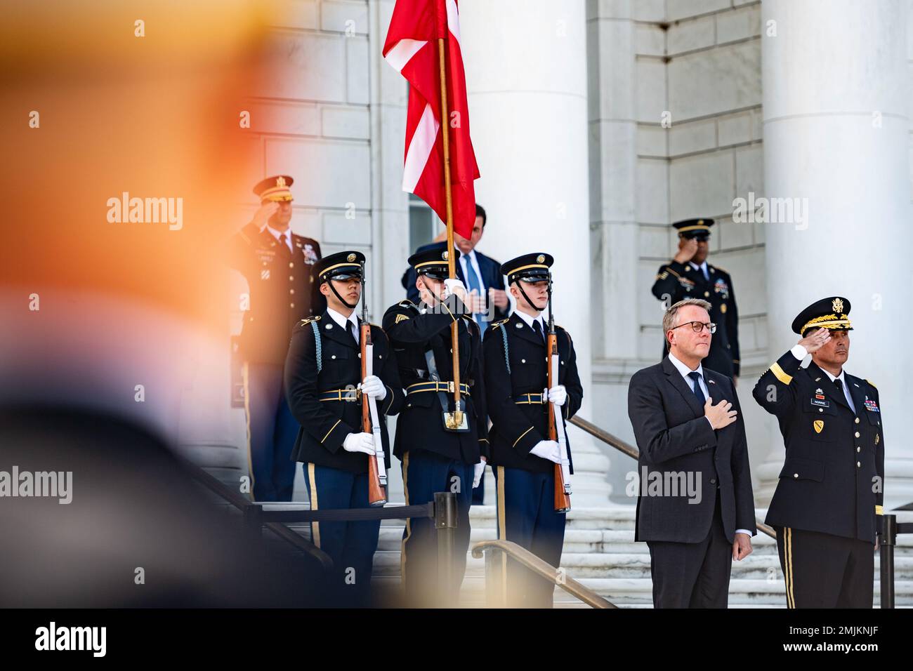 (From left to right) Morten Bødskov, minister of defence, Denmark and U ...