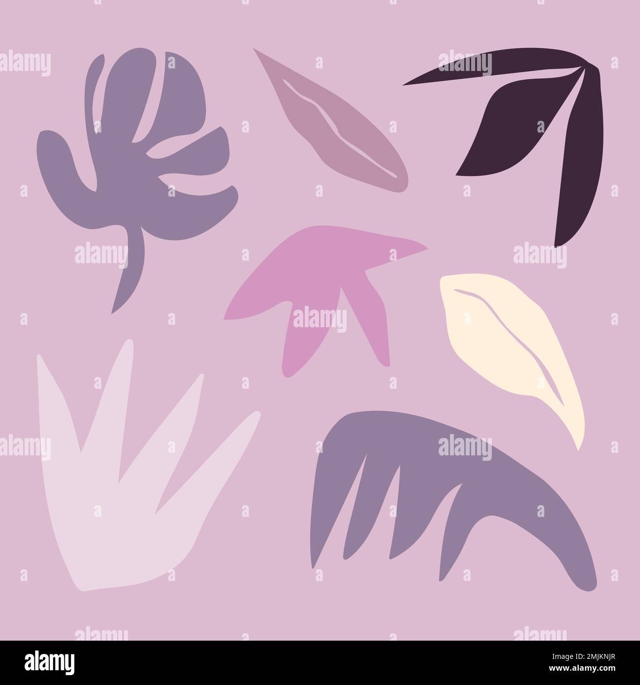 Abstract memhis leaf purple shapes, design element set vector Stock ...