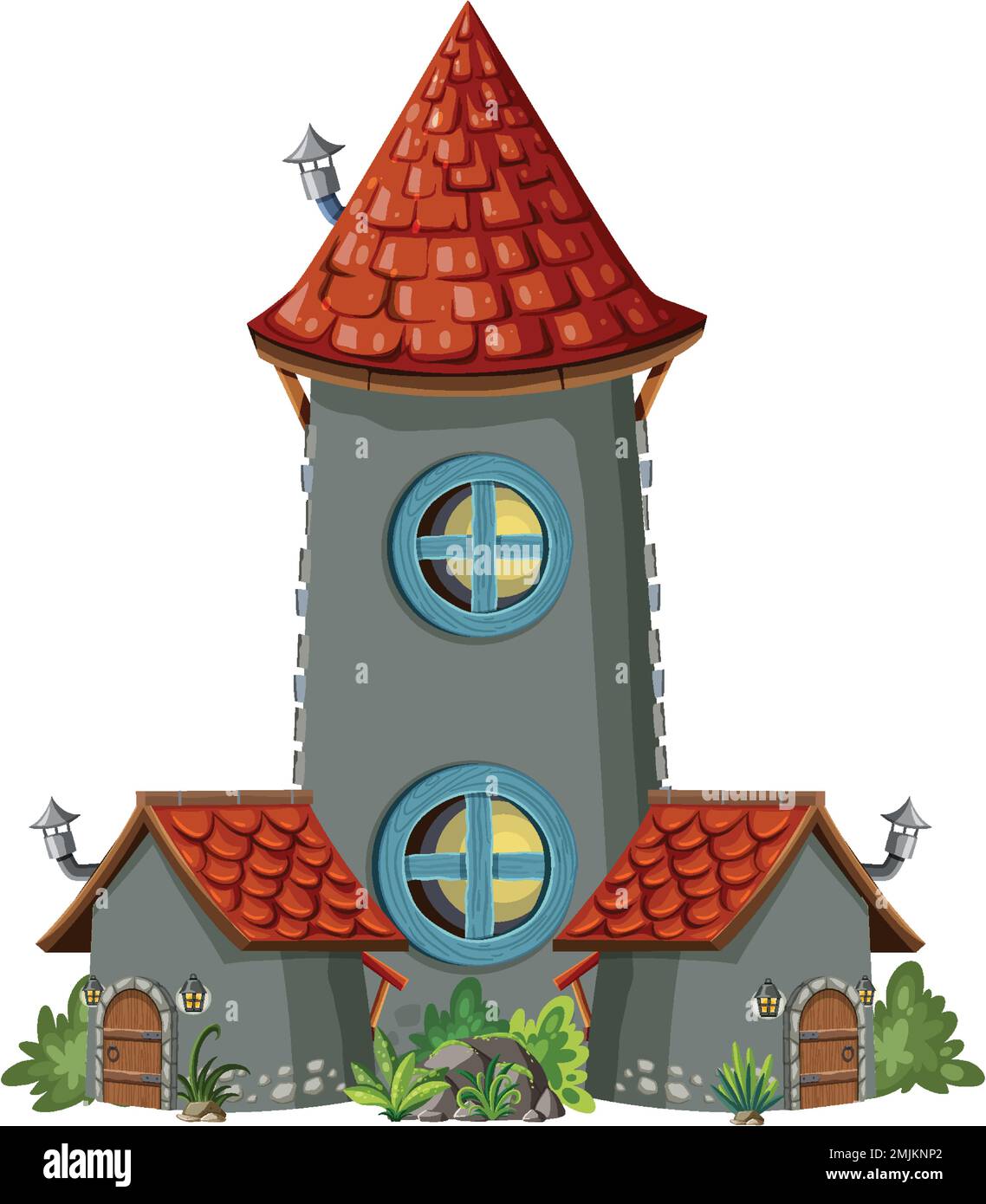 Fairytale tower on white background illustration Stock Vector Image ...