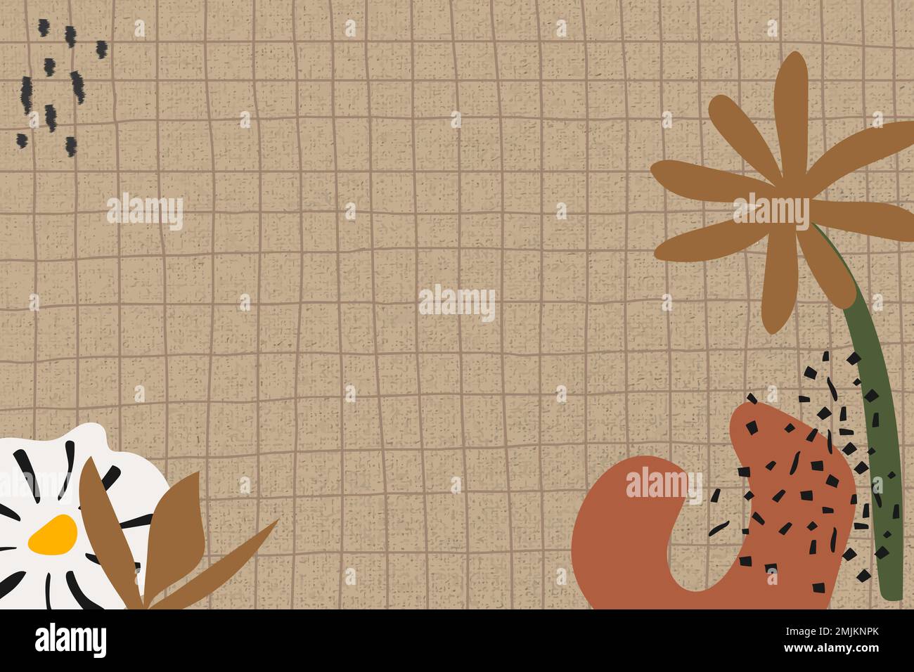 Aesthetic flower background grid pattern design space vector Stock ...