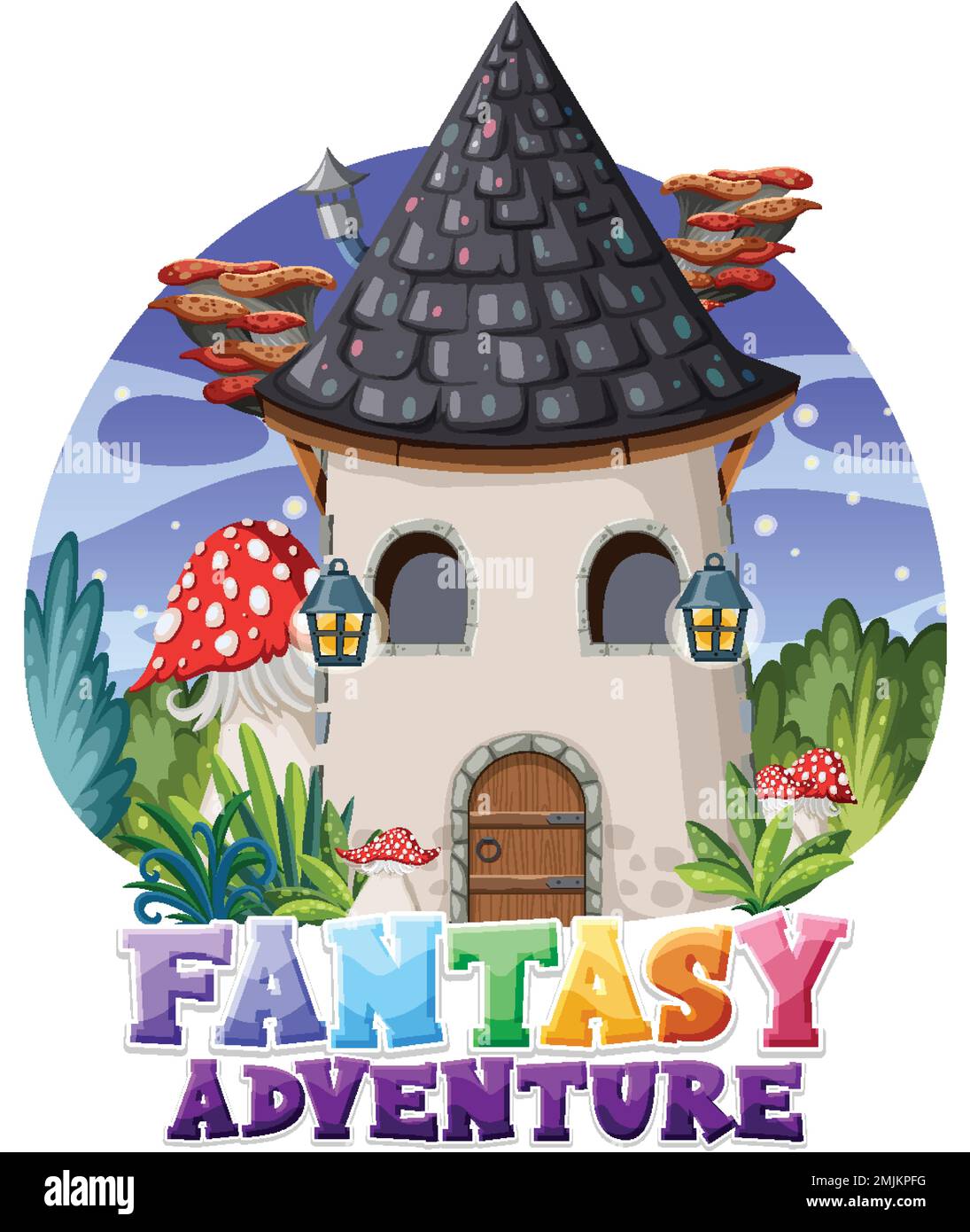 Fantasy adventure text design illustration Stock Vector Image & Art - Alamy