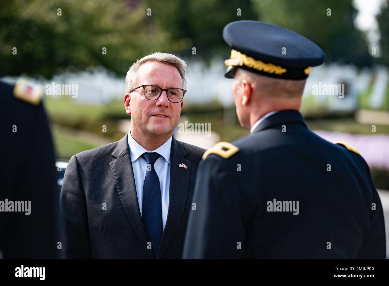 U.S. Army Lt. Col. Michael Binetti (left), chief of staff, Arlington ...