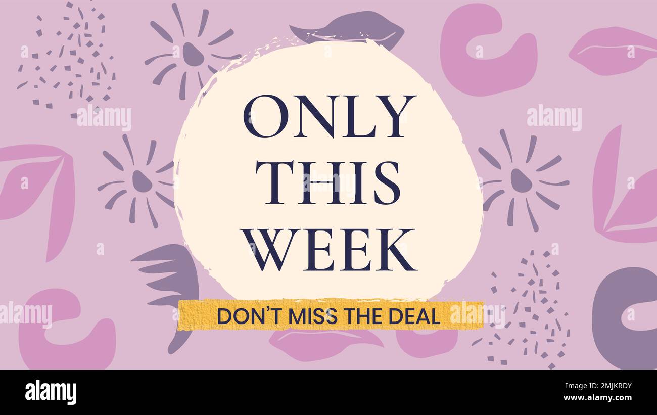 Sale Facebook cover template, only this week, editable design vector ...