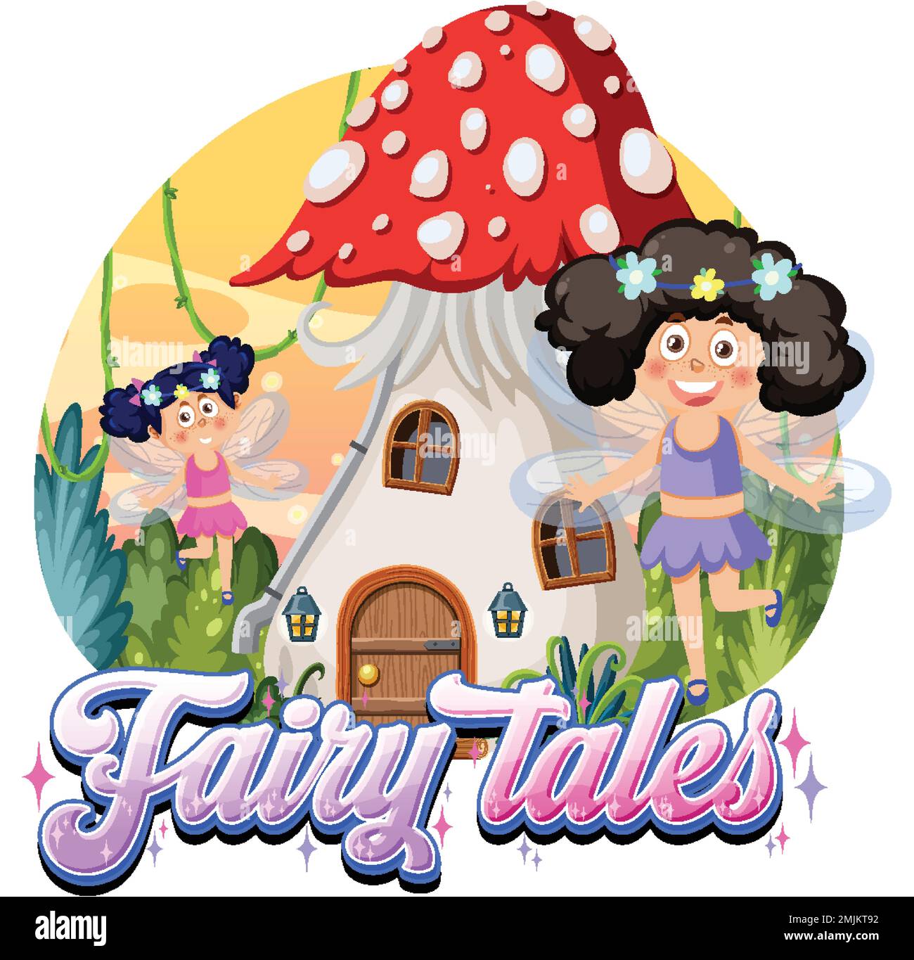 Fairy tales text design illustration Stock Vector Image & Art - Alamy