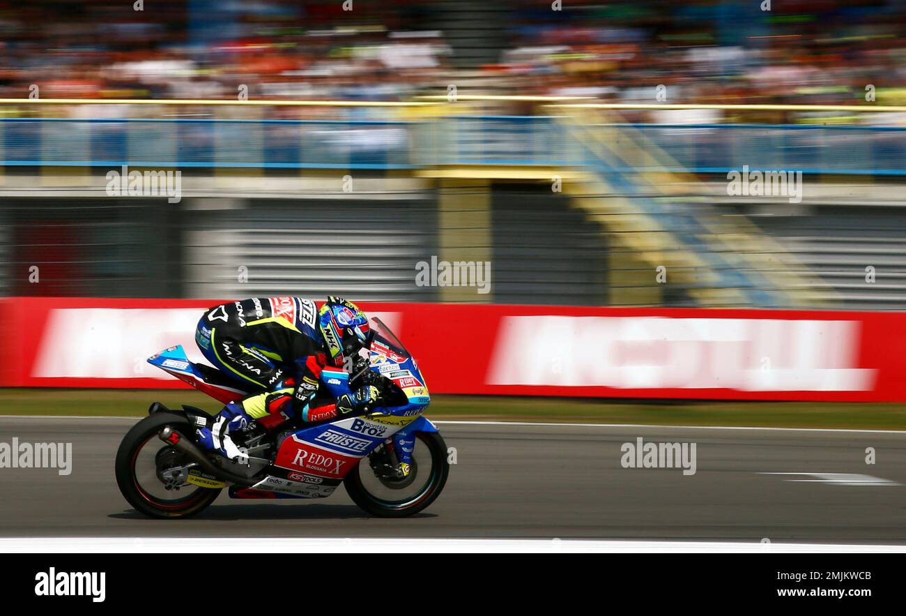 Czech Repulic's rider Jakub Kornfeil of the Redox PruestelGP steers his ...