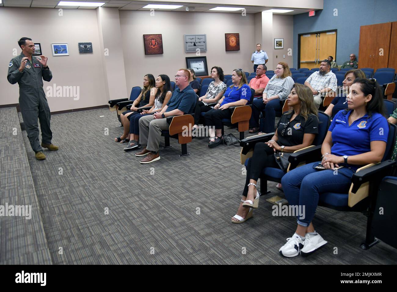 U.S. Air Force Col. Stuart Rubio, 403rd Wing commander, delivers a ...