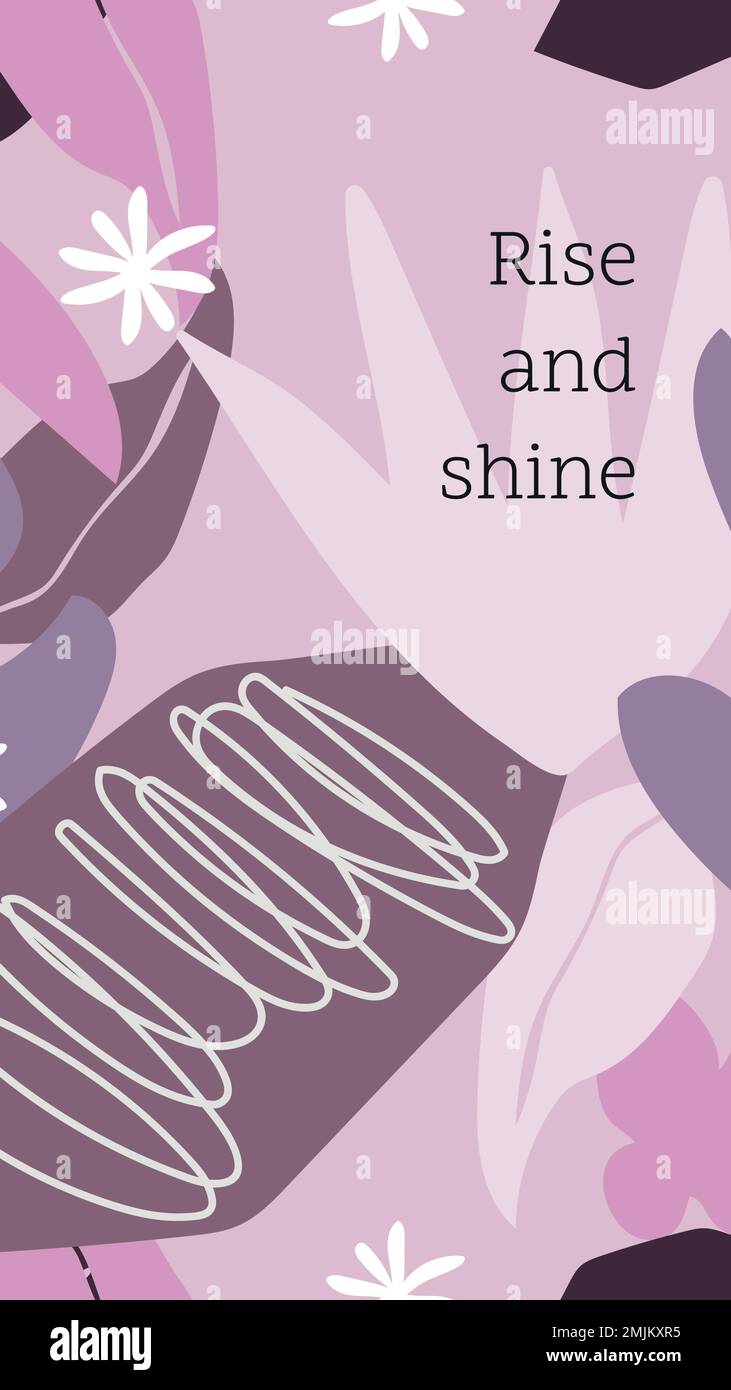Social media story template, editable botanical design, rise and shine ...