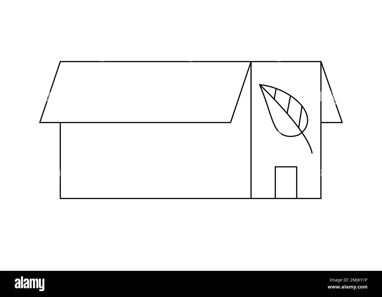 Sustainable recycle cardboard box parcel with leaf line art icon ...