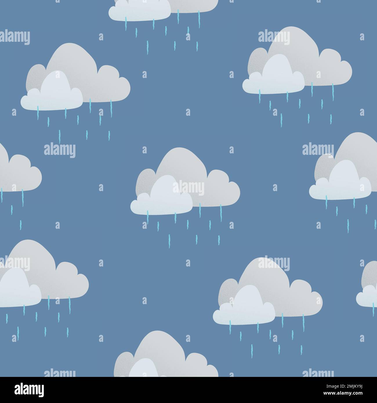 Cute seamless kids pattern background, rainy cloud vector illustration ...