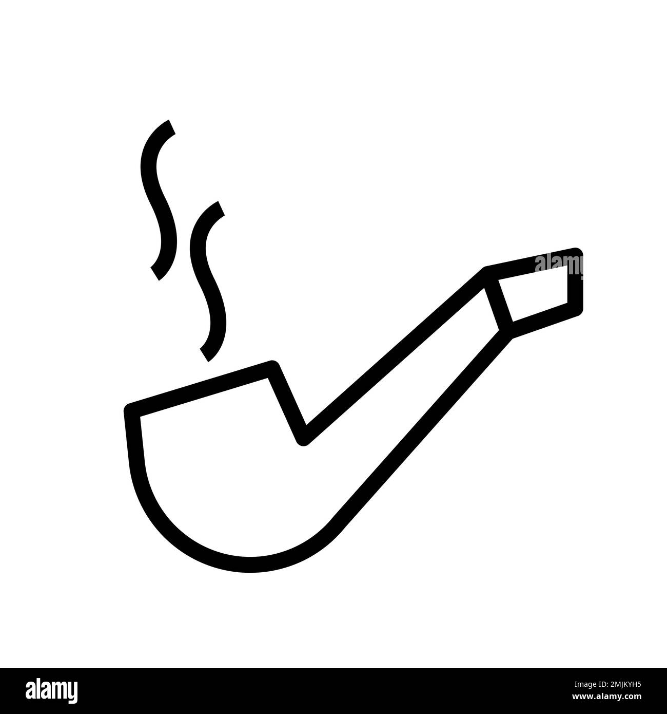 Smoking icon line isolated on white background. Black flat thin icon on ...