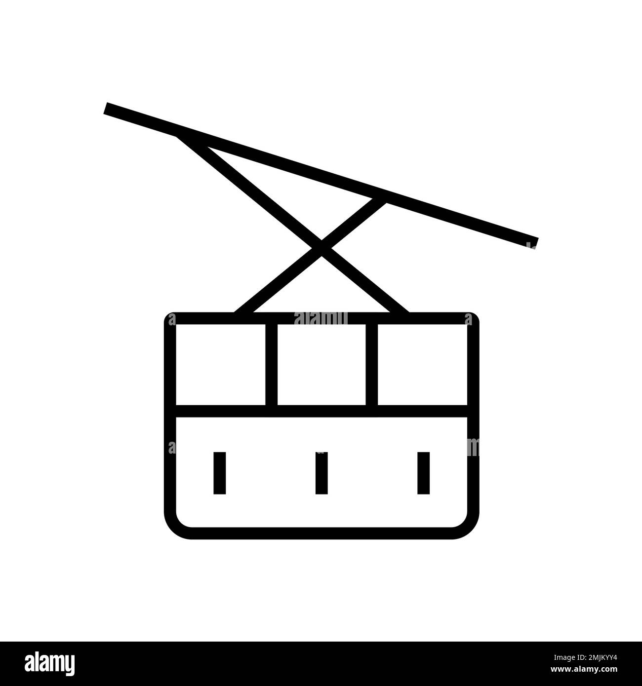 Funicular icon line isolated on white background. Black flat thin icon ...