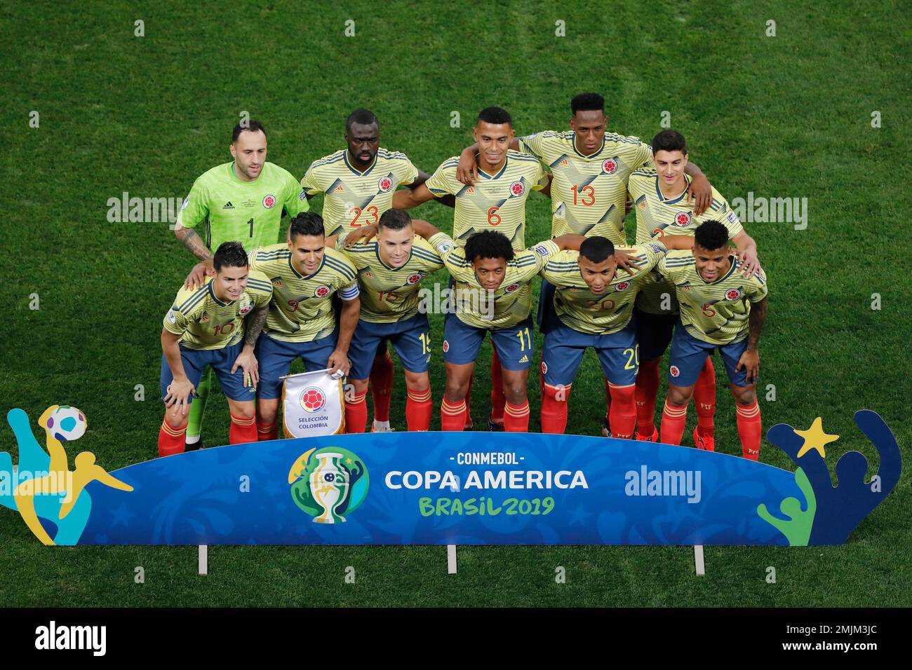 Colombia's team pose for a group photo prior to a Copa America ...