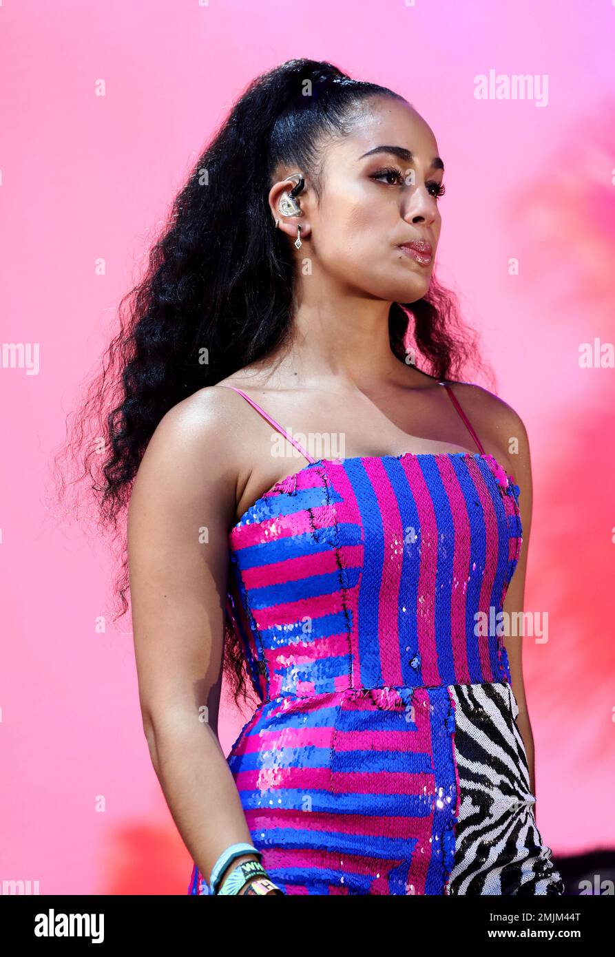 Singer Jorja Smith performs on the West Holts stage on the third day of ...