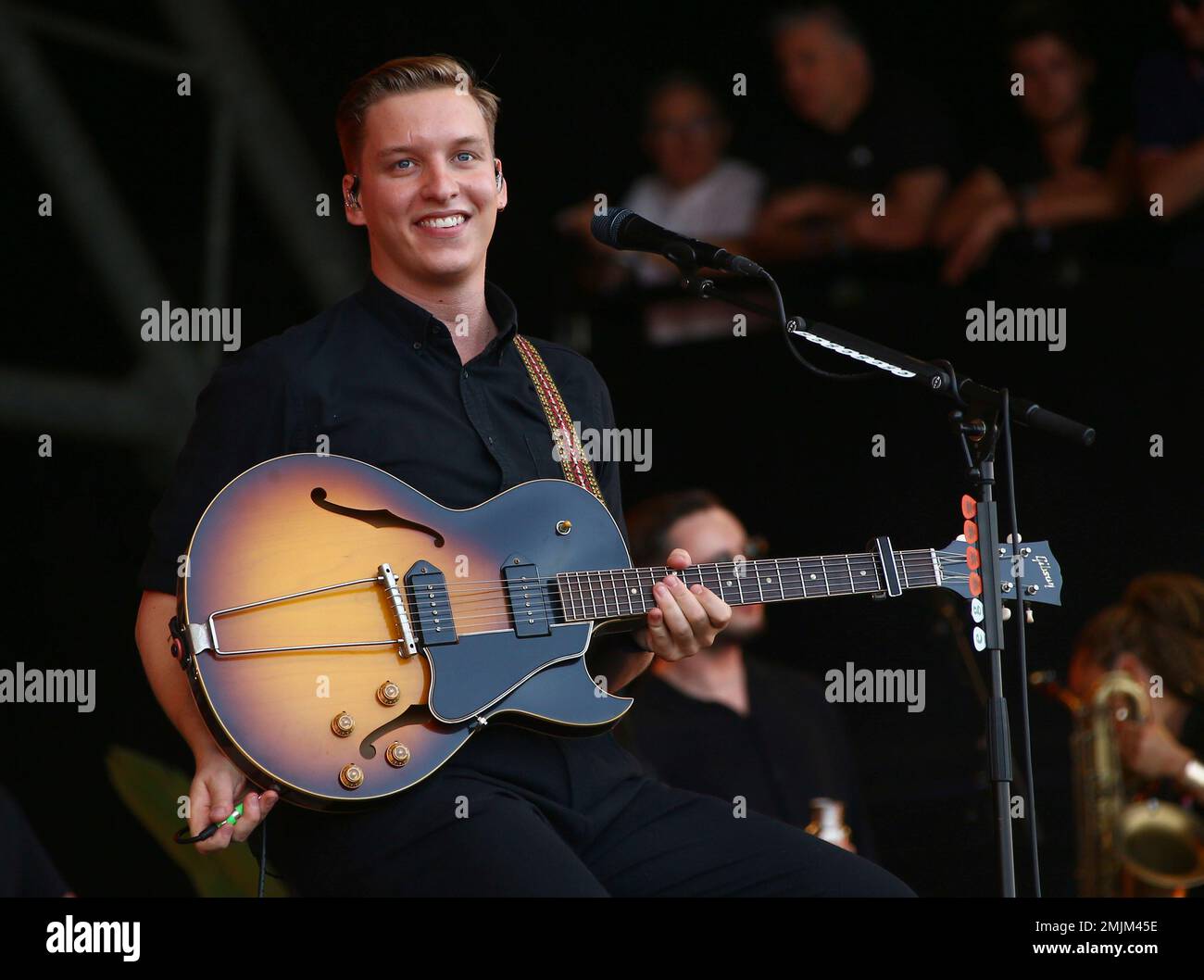 Singer George Ezra performs on the third day of Glastonbury Festival at ...