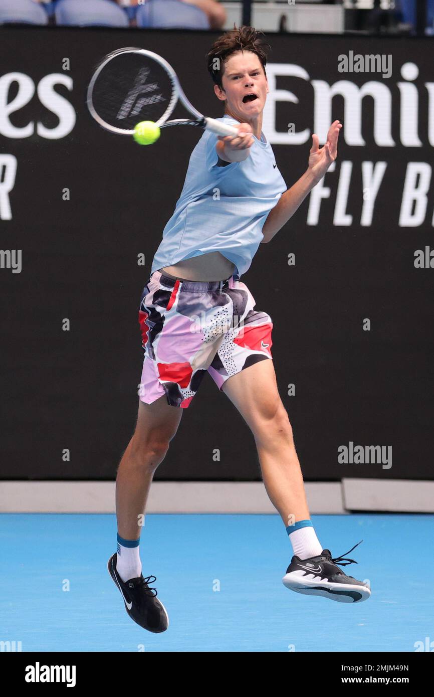 Melbourne, Australia. 28th Jan, 2023. Alexander Blockx of Belgium in ...