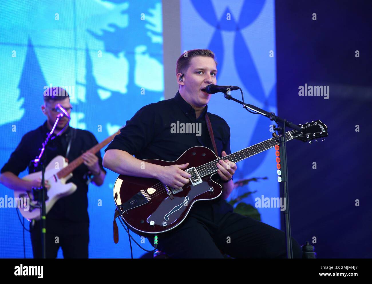 Singer George Ezra performs on the third day of Glastonbury Festival at ...