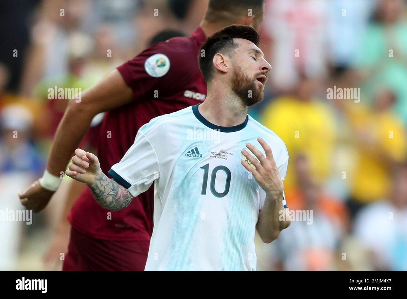 Argentina's Lionel Messi gestures during a Copa America quarterfinal ...