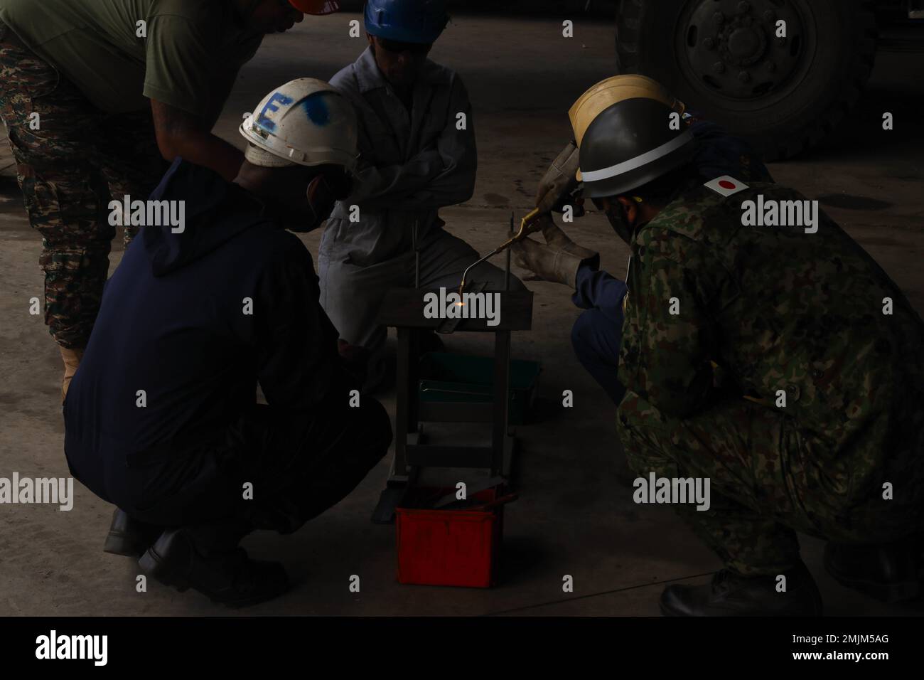 Japan Ground Self-Defense Force (JGSDF) Sgt. Yuji Uchiyama, an engineer ...