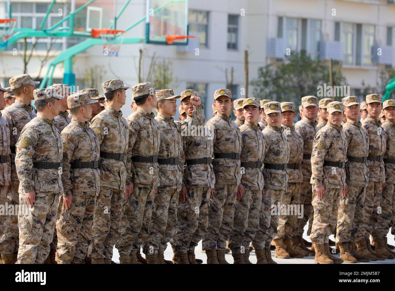 JIANGXI, CHINA - JANUARY 26, 2023 - A brigade of the 72nd Group Army held queue exercises, rules ...