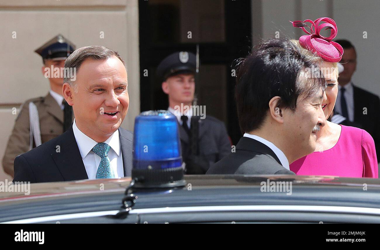 Polish President Andrzej Duda and first lady Agata Kornhauser-Duda ...