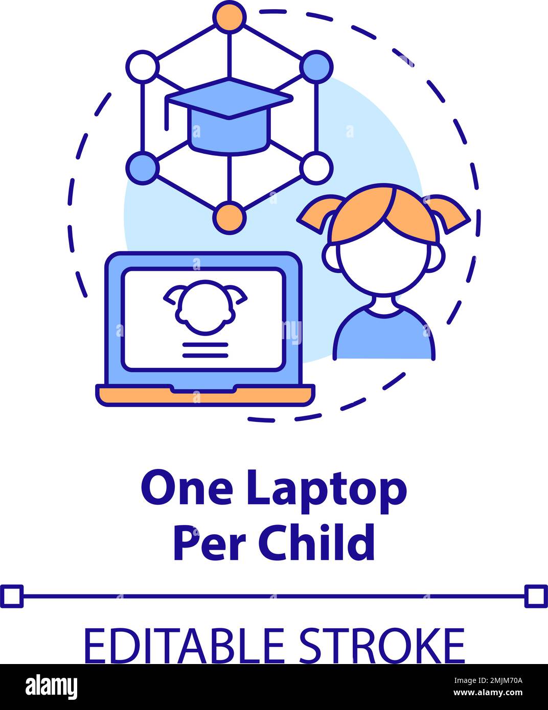 One laptop per child concept icon Stock Vector Image & Art - Alamy