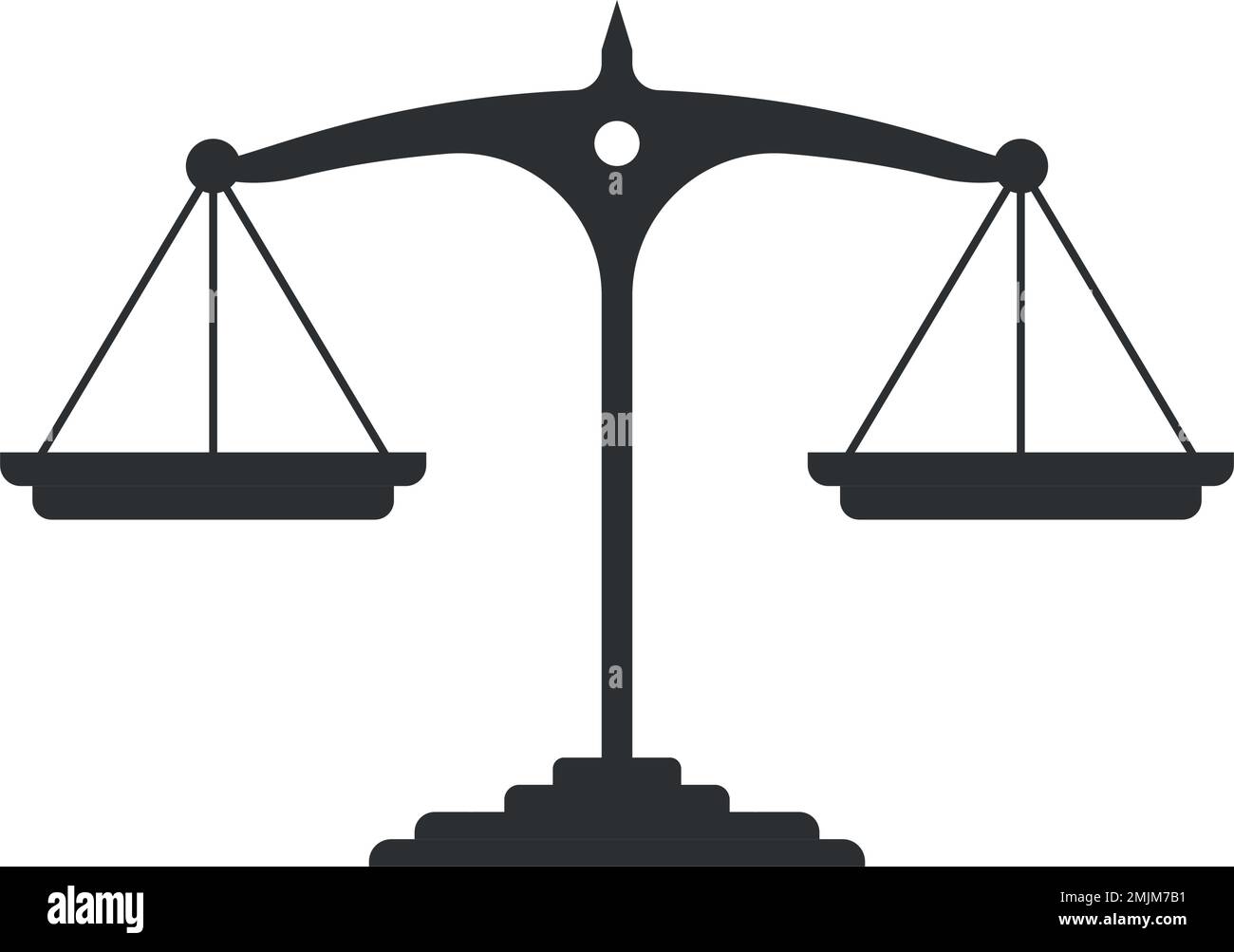 Scale icon in flat style. Weight balance vector illustration on ...