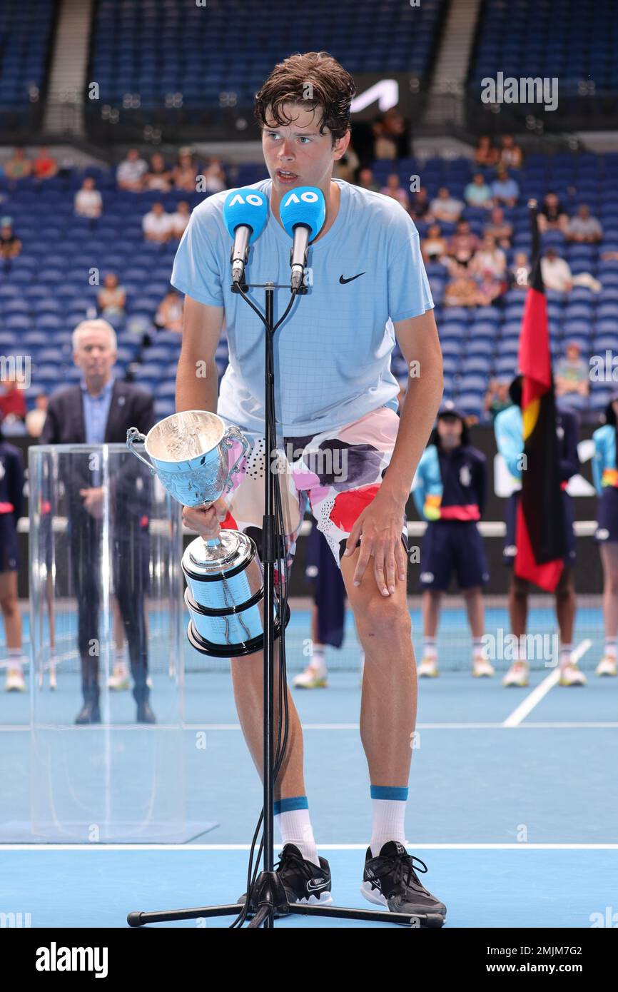 Melbourne, Australia. 28th Jan, 2023. Champion Alexander Blockx of ...