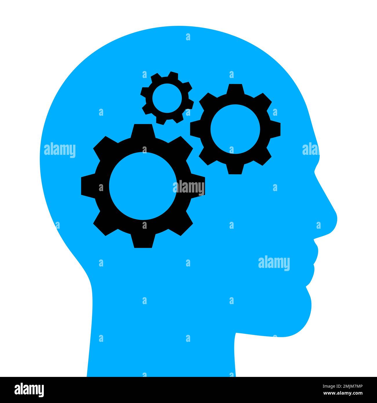 Mans head with cogwheels, vector icon. Logical thinking mind, concept ... Mans head with cogwheels, vector icon. Logical thinking mind, concept ...