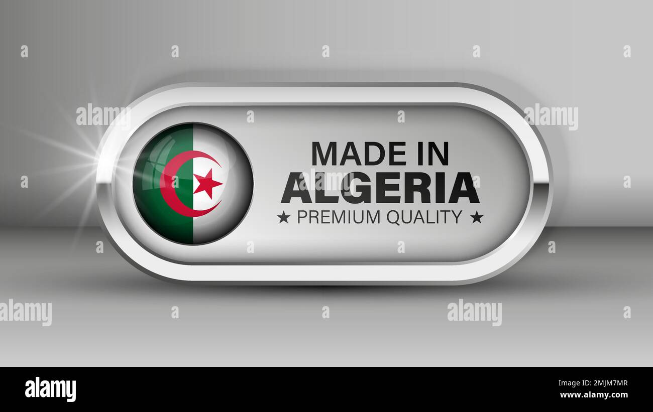 Made in Algeria graphic and label. Element of impact for the use you ...