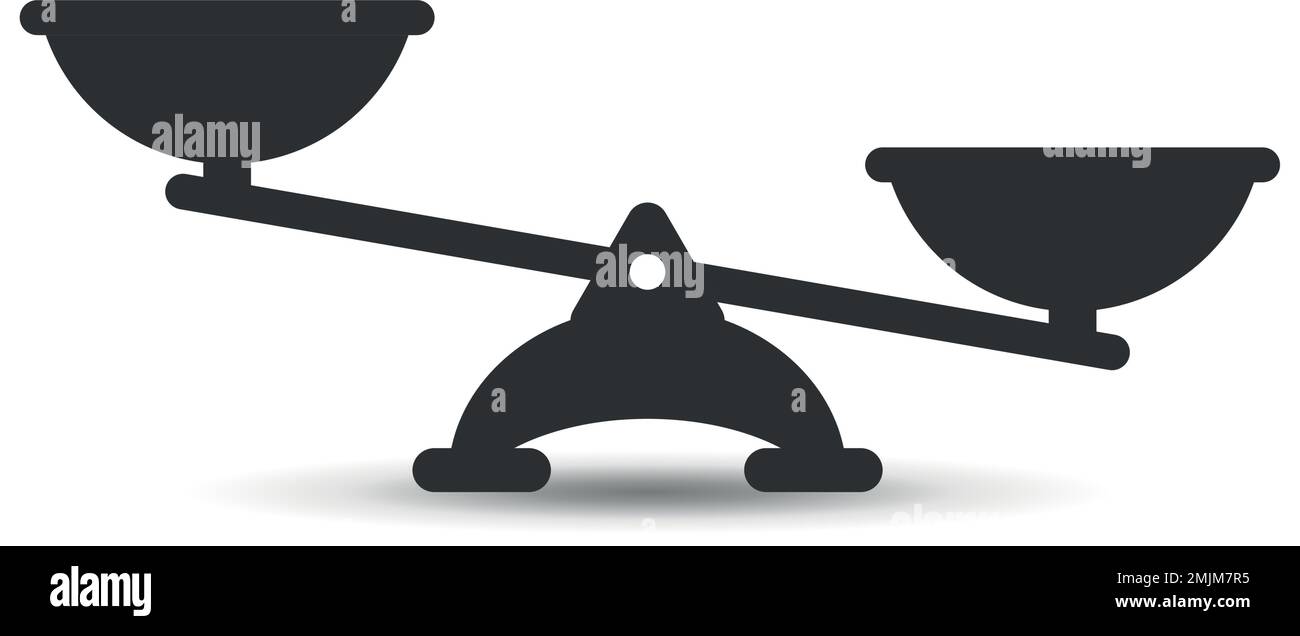 Scale icon in flat style. Weight balance vector illustration on ...