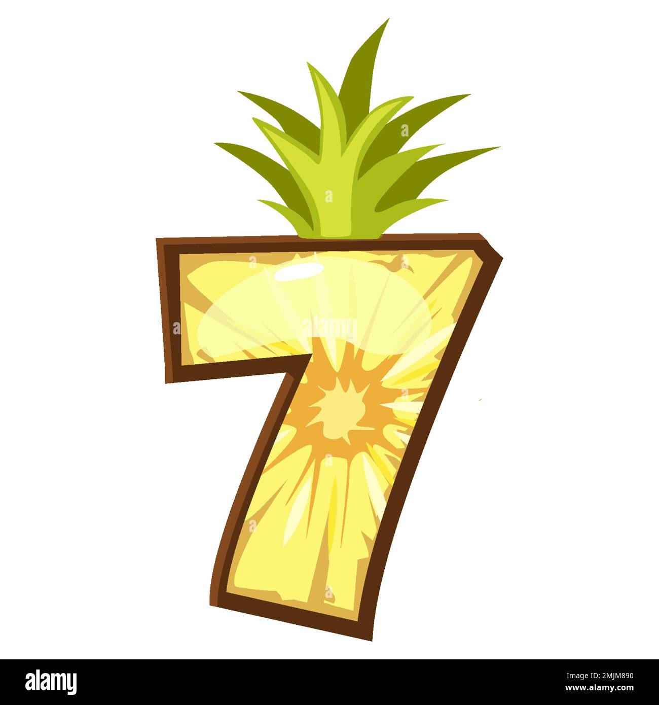 Cute pineapple number 7, vector digit seven Stock Vector Image & Art ...