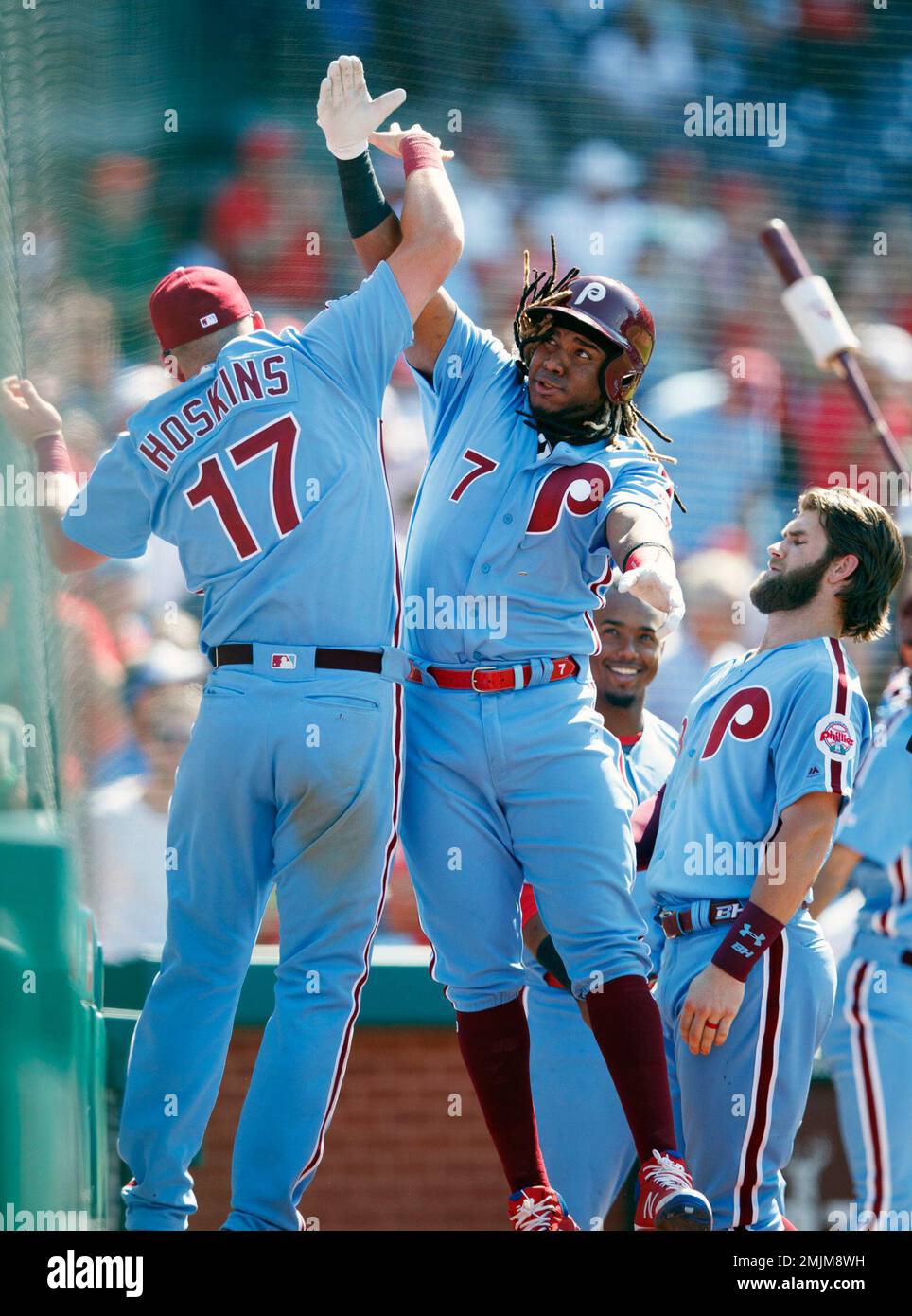Philadelphia Phillies' Maikel Franco (7) and Rhys Hoskins (17 ...