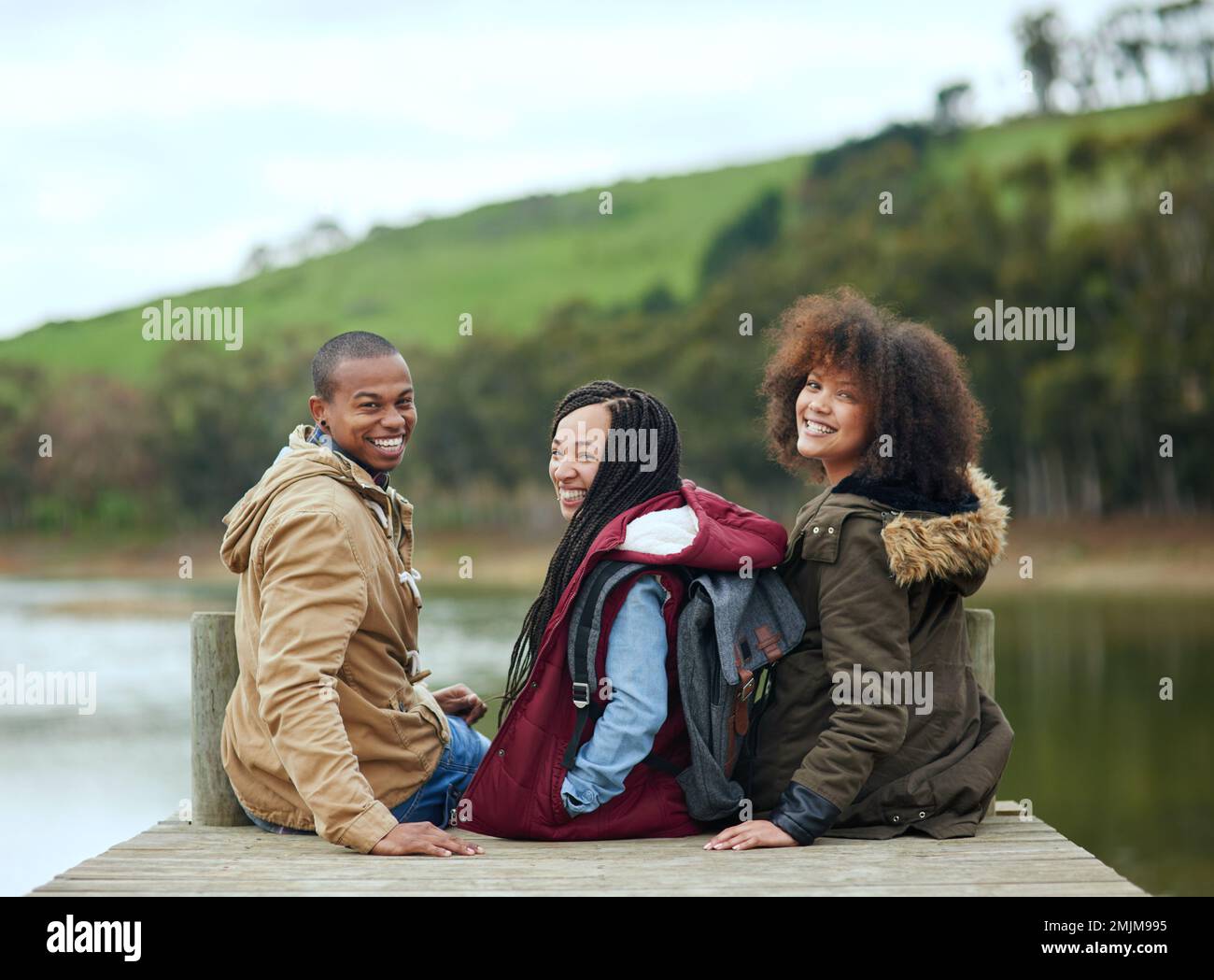 Together is where we want to be. Portrait of a group of friends looking ...