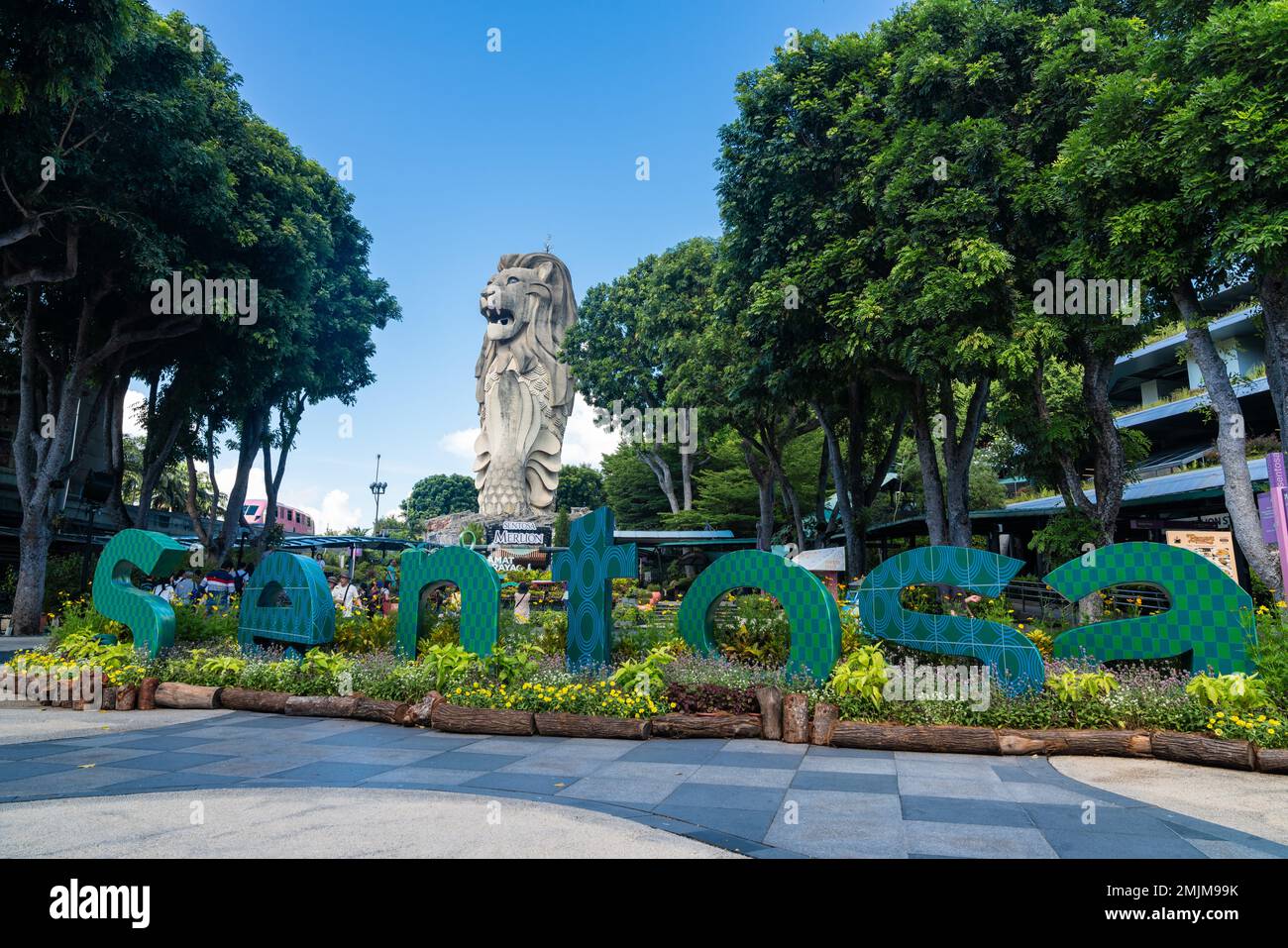 Sentosa the merlion tower Stock Photo - Alamy