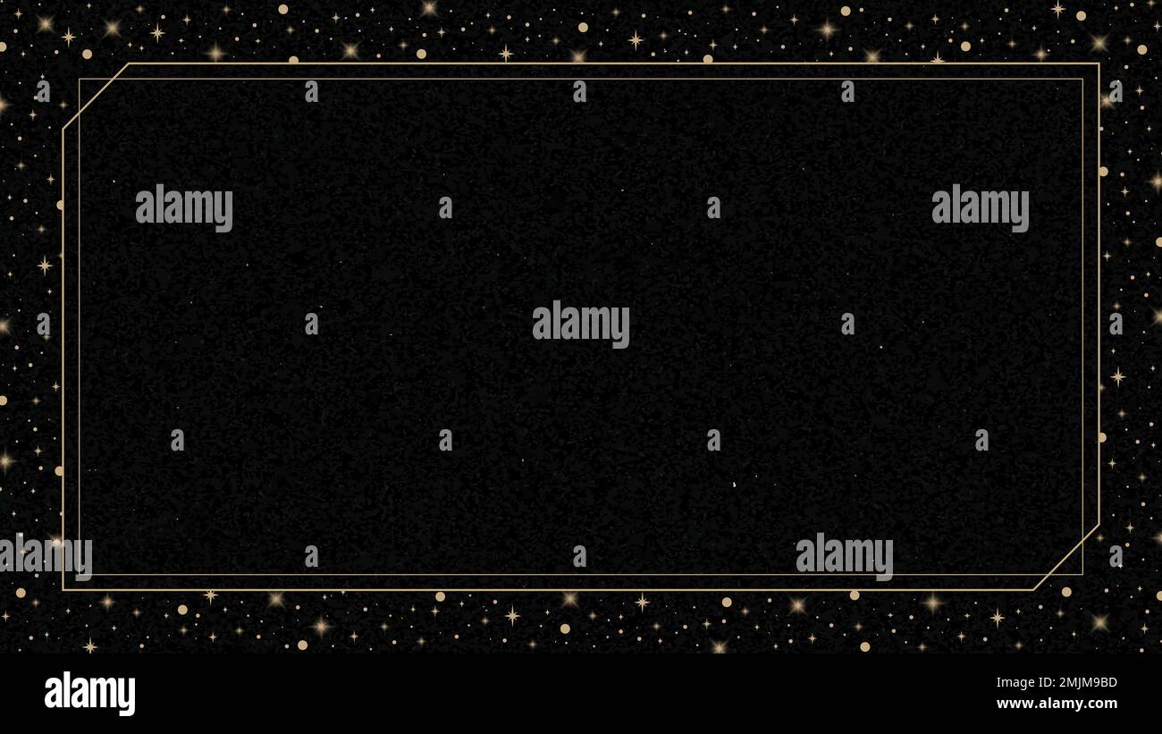 Mystical golden frame on black background vector Stock Vector Image ...