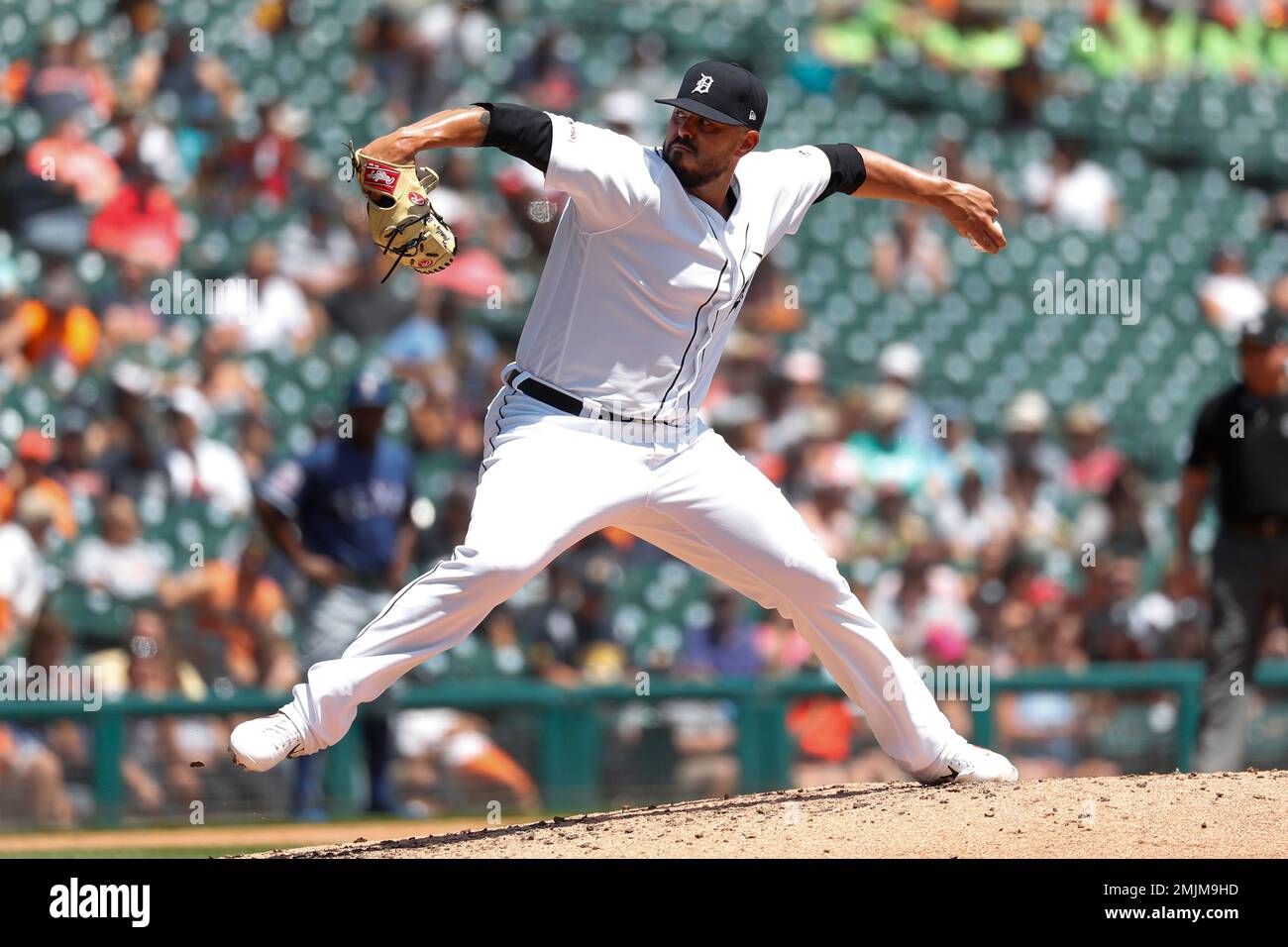 Detroit Tigers pitcher Nick Ramirez throws in the third inning of a ...