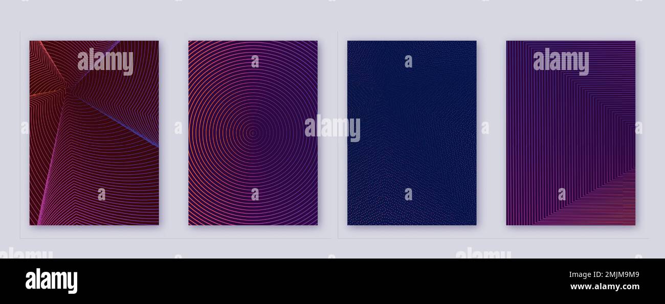 Art business card. Abstract lines modern brochure template. Violet ...