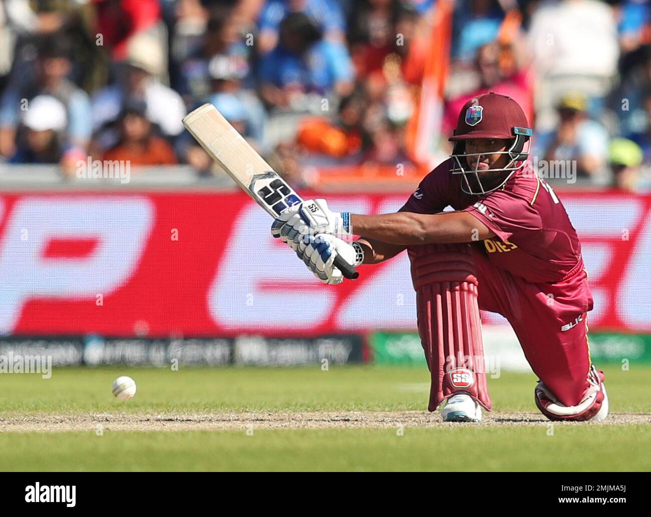 West Indies' Nicholas Pooran bats during the Cricket World Cup match ...