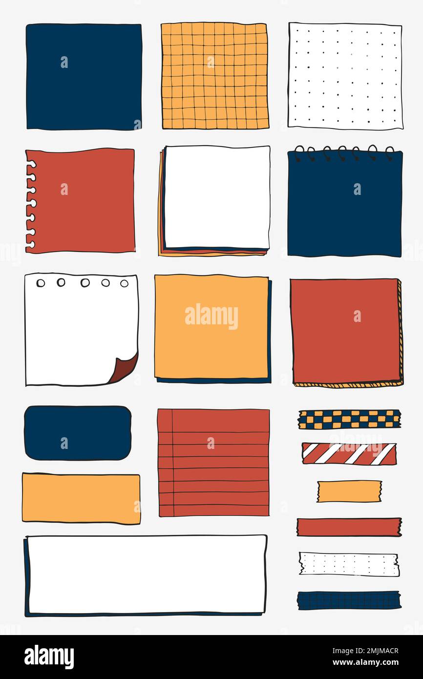 Set planner paper notes Cut Out Stock Images & Pictures - Alamy