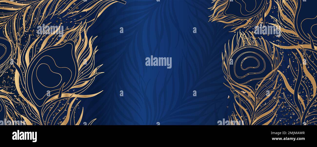 Horizontal banner with peacock feathers. Luxury and beautiful ...