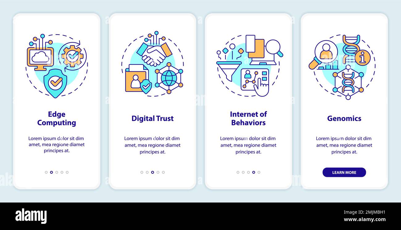 Information Technology Trends Onboarding Mobile App Screen Stock Vector Image And Art Alamy