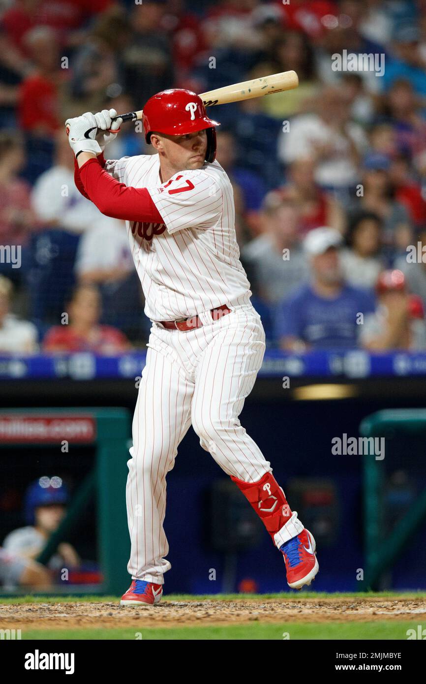 Philadelphia Phillies' Rhys Hoskins in action during a baseball game ...
