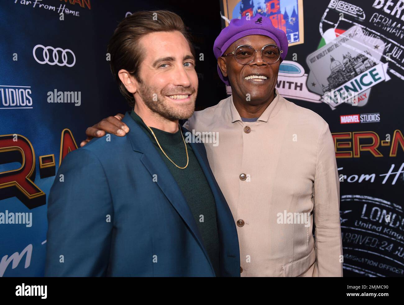 Jake Gyllenhaal, left, and Samuel L. Jackson arrive at the world ...