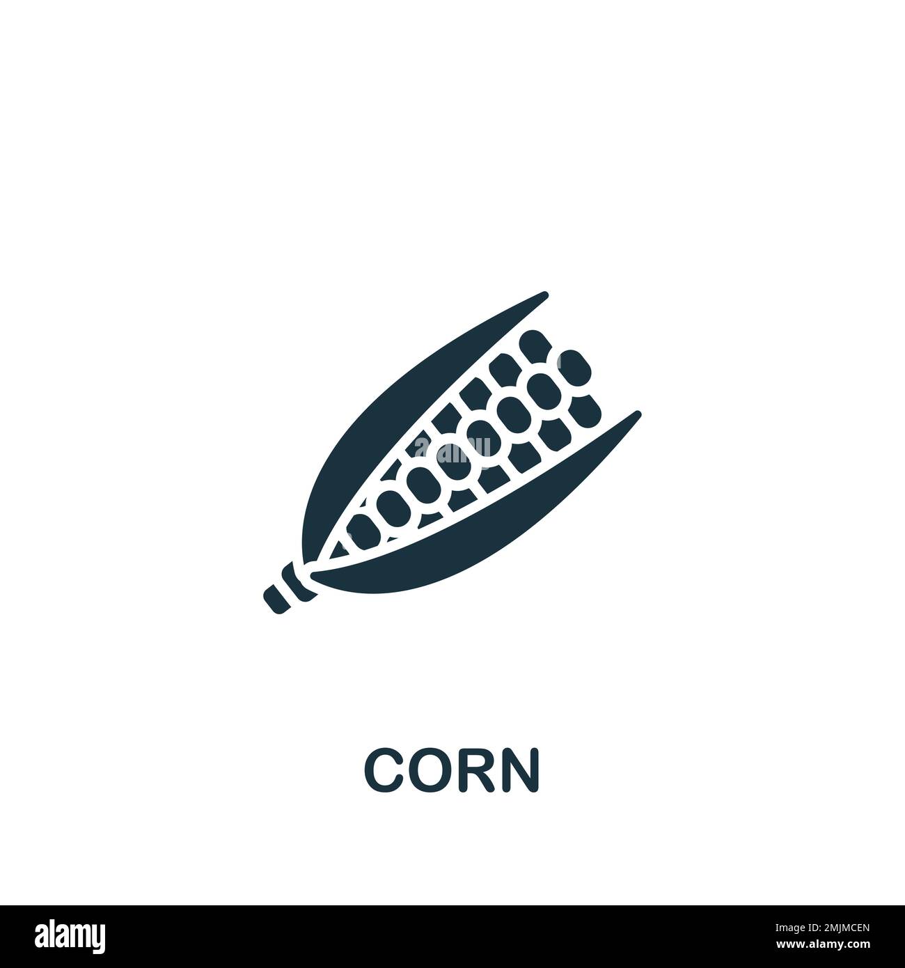 Corn icon. Monochrome simple sign from agriculture collection. Corn ...