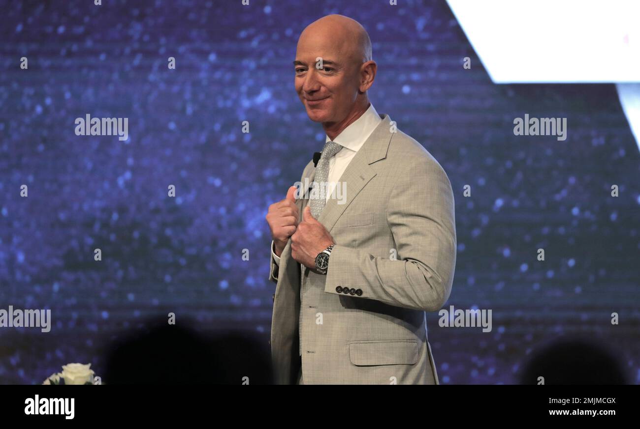 Amazon founder Jeff Bezos during the JFK Space Summit at the John F ...