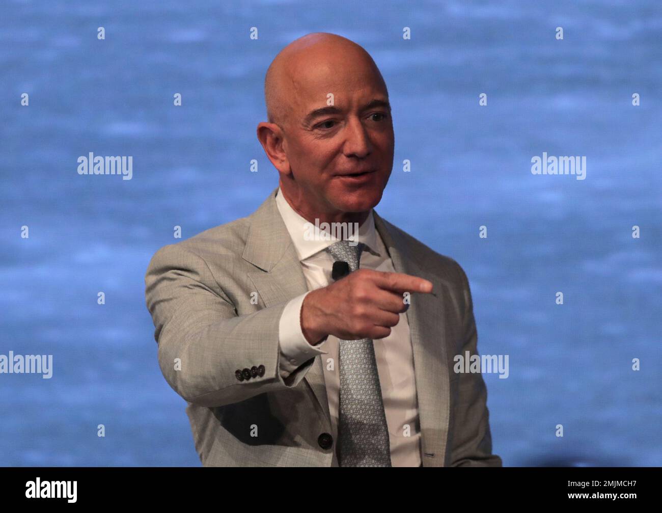 Amazon founder Jeff Bezos during the JFK Space Summit at the John F ...