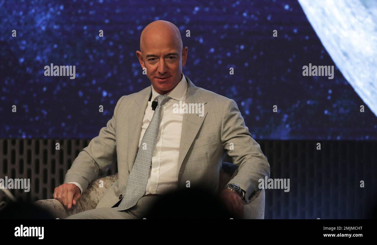 Amazon founder Jeff Bezos during the JFK Space Summit at the John F ...