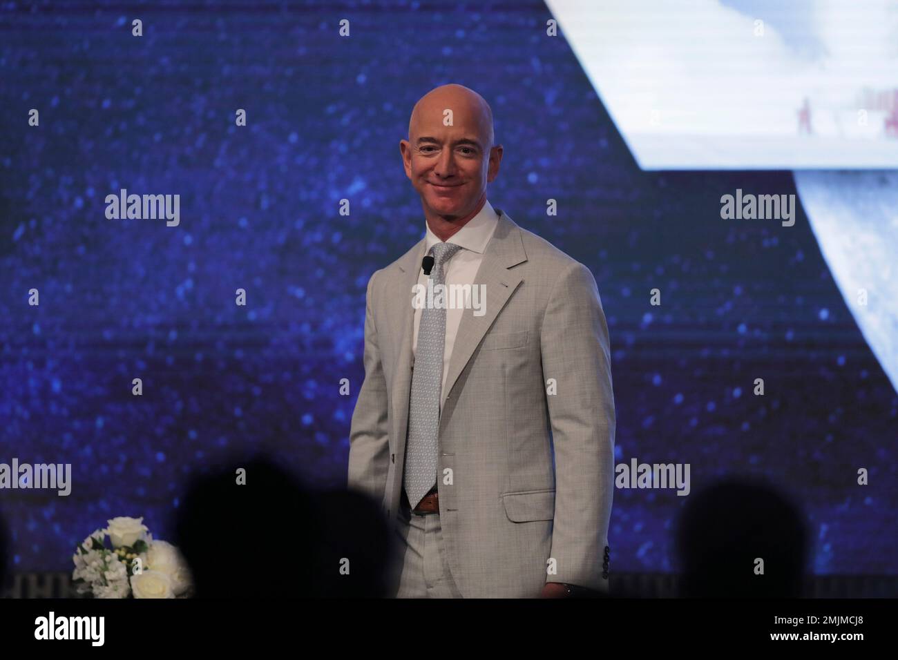 Amazon founder Jeff Bezos during the JFK Space Summit at the John F. Kennedy Presidential ...