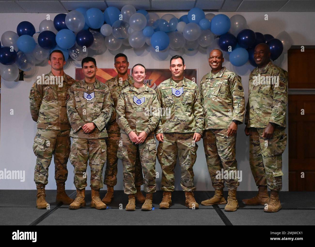 563rd Rescue Group Staff Sgt. selects pose for a group photo with their ...