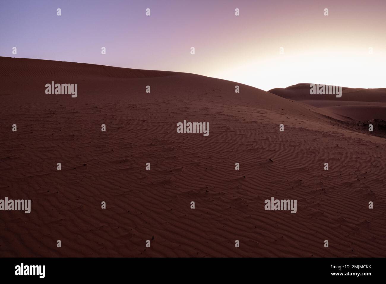Dawn in the Sahara desert. Empty dunes landscape Stock Photo - Alamy